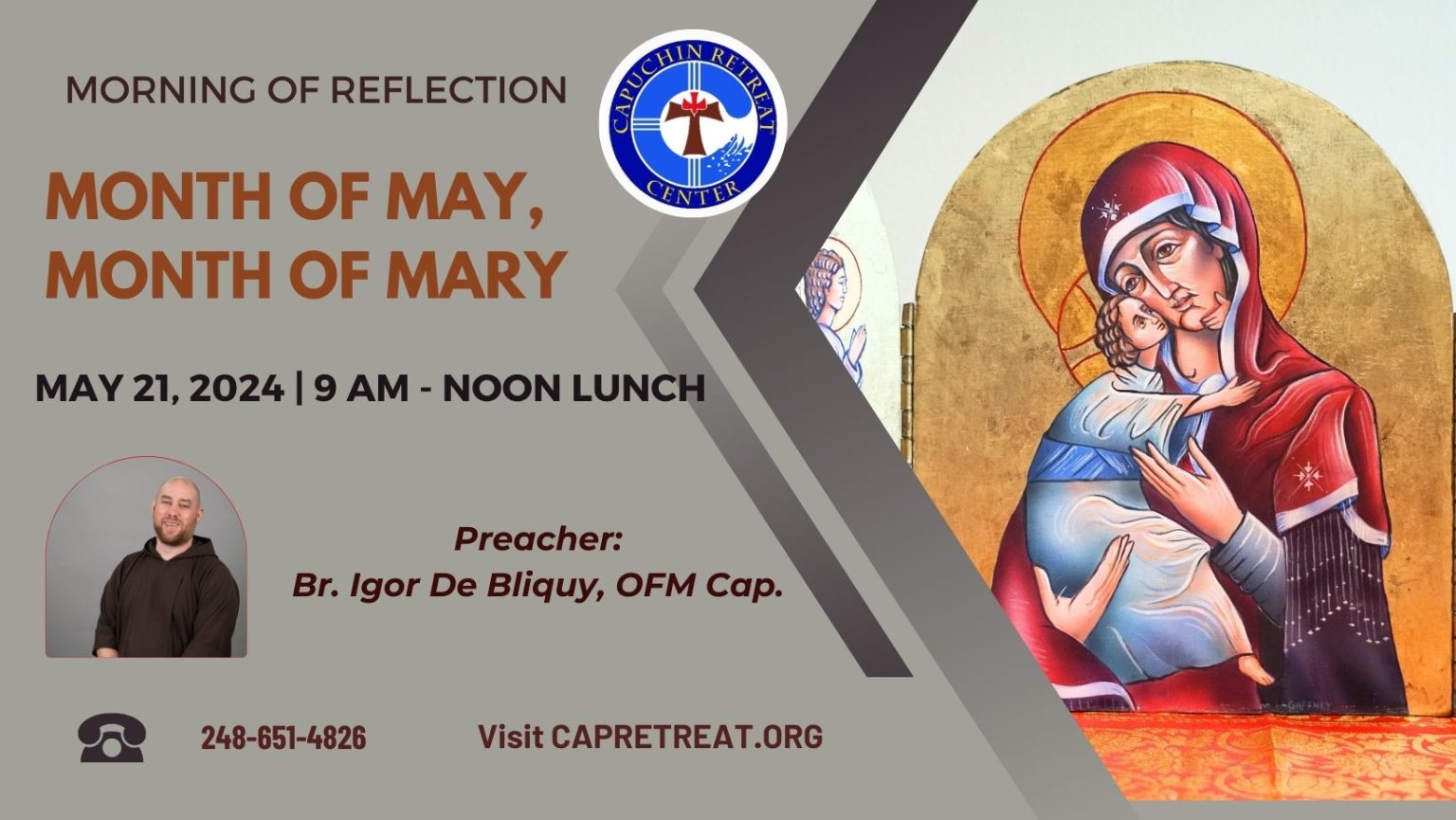 Morning of Reflection: "Month of May, Month of Mary" - Capuchin Retreat